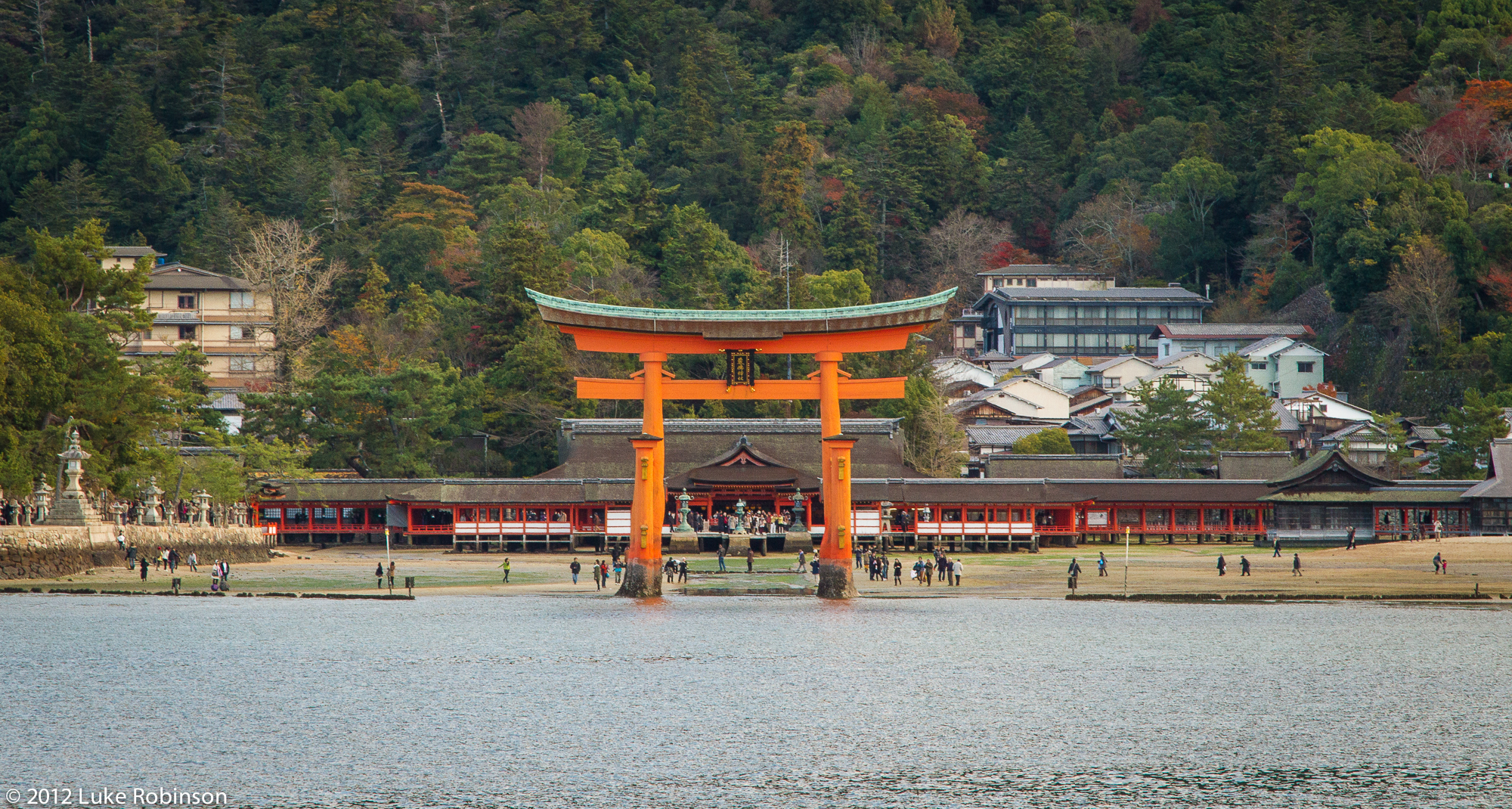 The famous Torii Gate of the Itsukushima Shrine viewed from Hiro ...